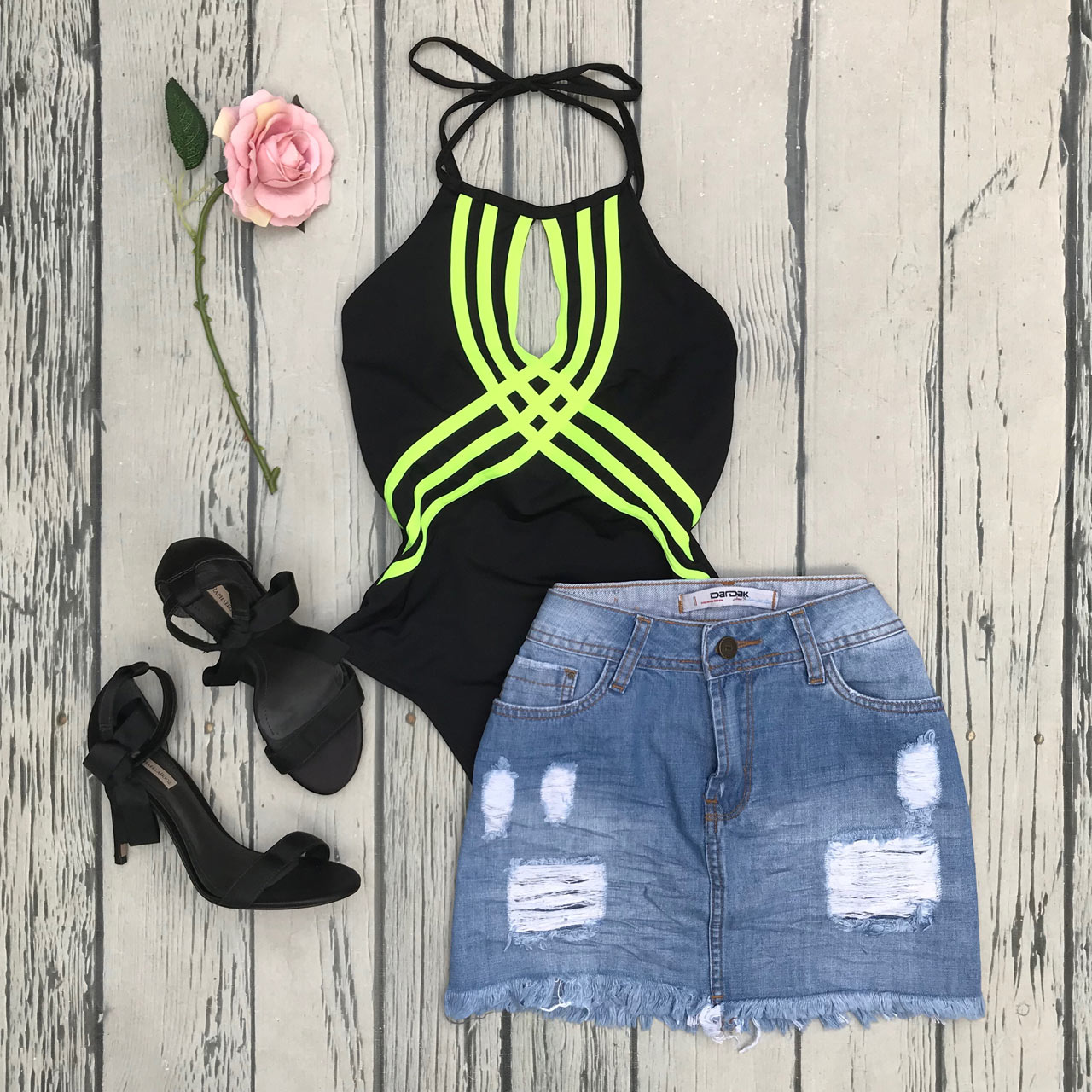 BODY DETALHE NEON VERDE - Dondoca Moda Feminina Dondoca Moda Feminina