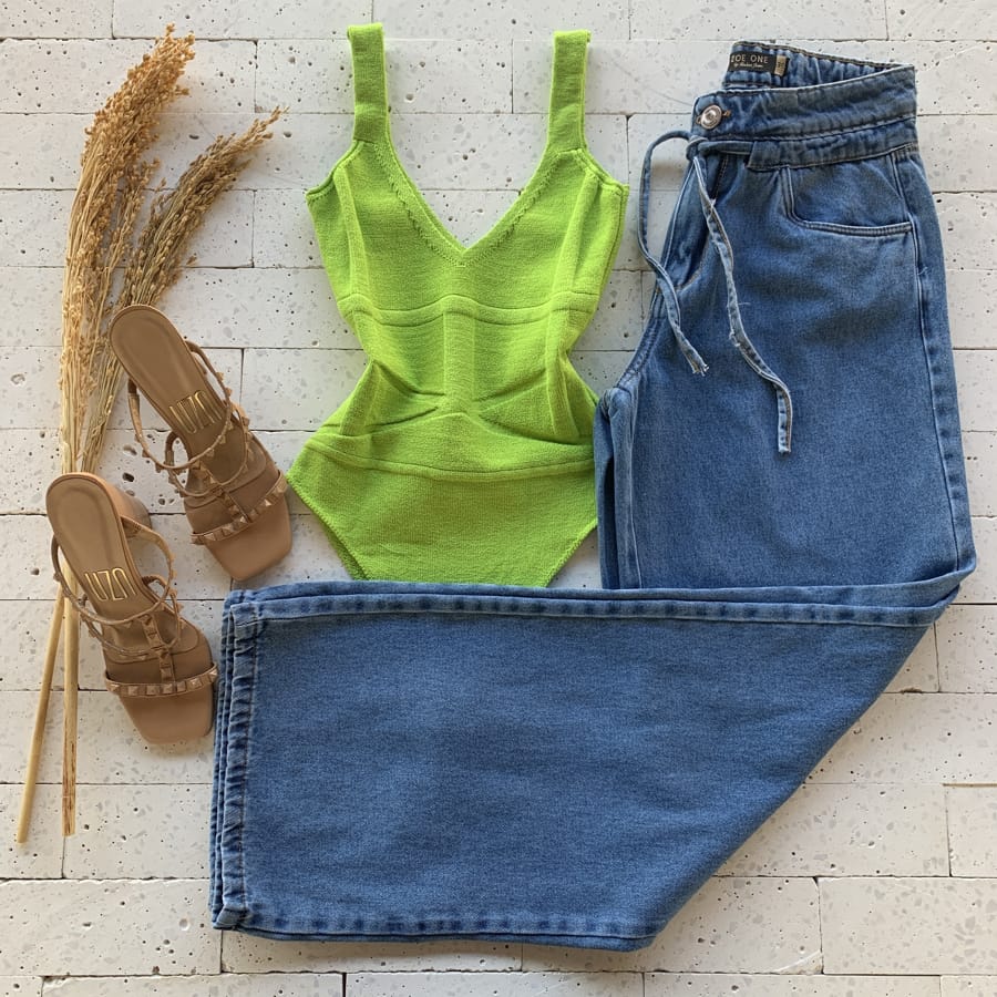 Body Modal Regata Verde Limão. A mais nova tendência! Dondoca Moda Feminina