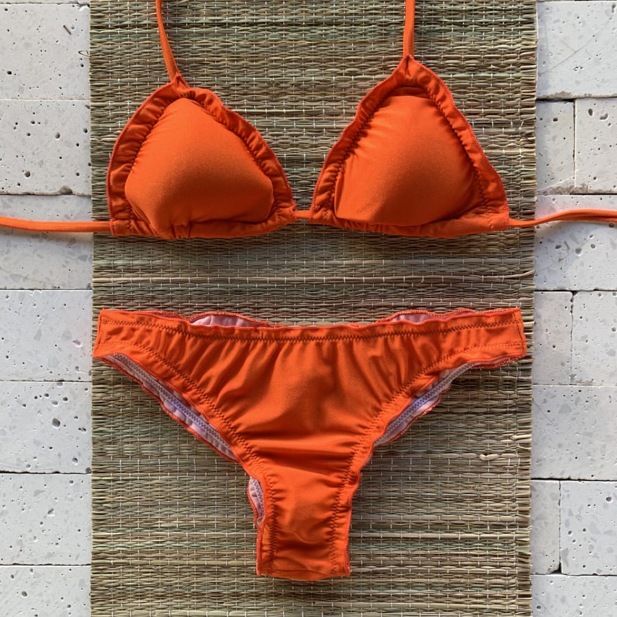 Biquíni Ripple Fechado - Laranja Dondoca Moda Feminina