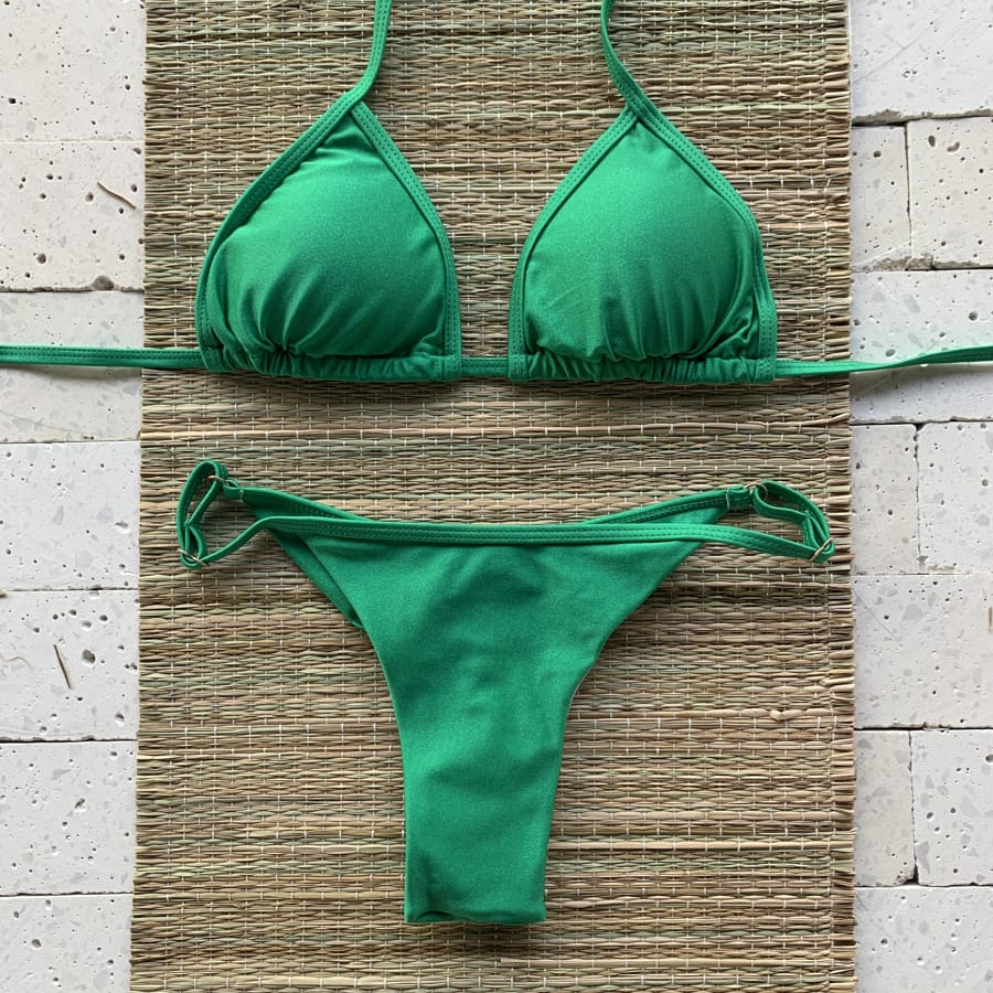 Biquíni Cortininha Semi Fio - Verde Dondoca Moda Feminina