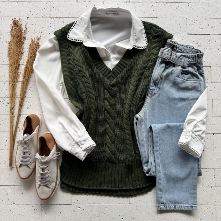 COLETE TRICO DETALHE TRAMA E ABERTURA LATERAL VERDE OLIVA Dondoca Moda ...